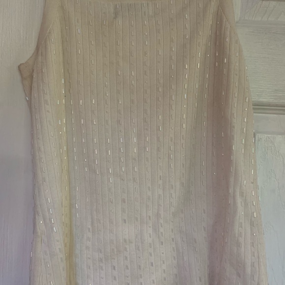 Rena Rowan | Tops | Rena Rowan Cream Off White Top With Sequins | Poshmark